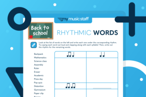 Back to School Rhythmic Words – My Music Staff Resources