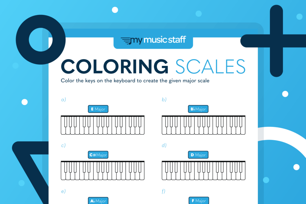 Coloring Major Scales – My Music Staff Resources