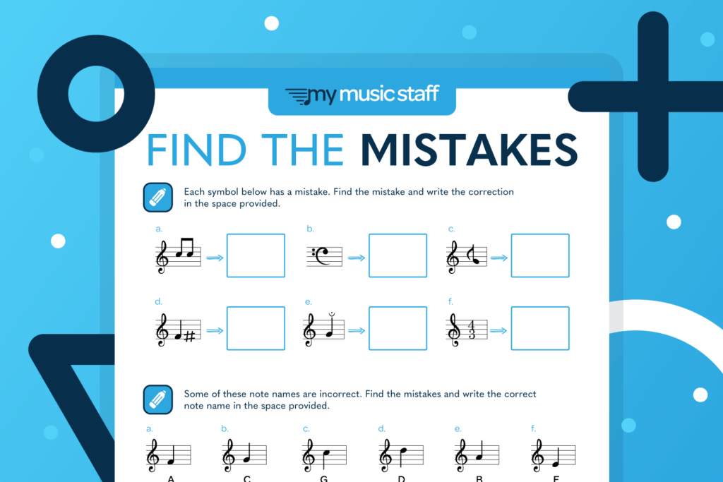 Find the Mistakes – My Music Staff Resources