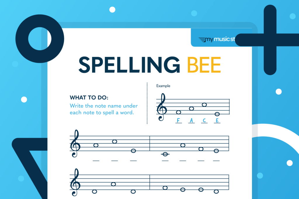 Spelling Bee – Treble Clef – My Music Staff Resources