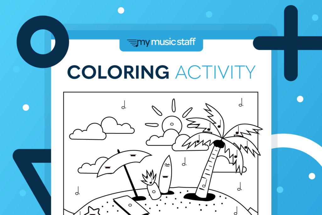 Summer Coloring Sheet – My Music Staff Resources